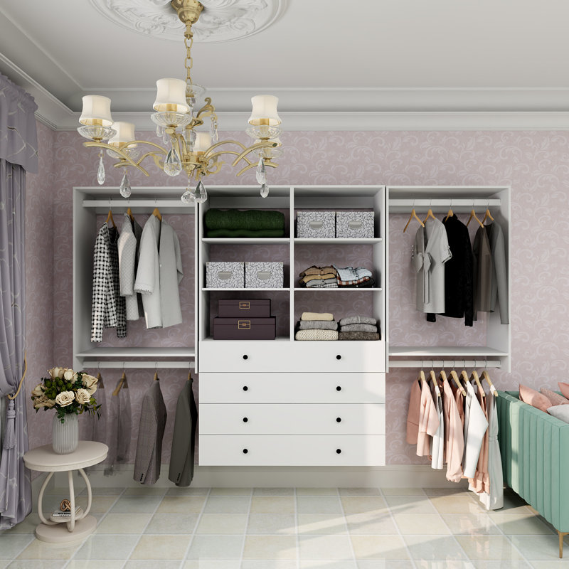 Latitude Run® 70" Tall Closet Organzier System,Modular Closet System ...