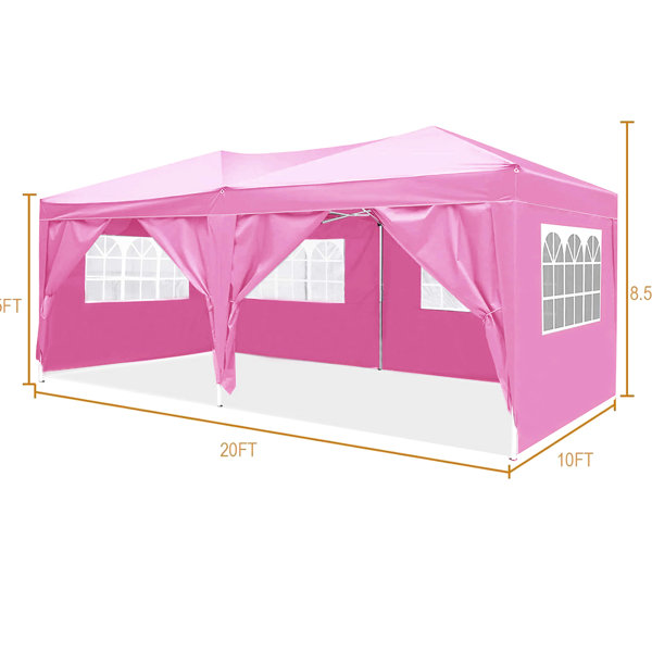 Latitude Run® 10'X20' Folding Canopy Tent With 6 Detachable Sidewalls ...