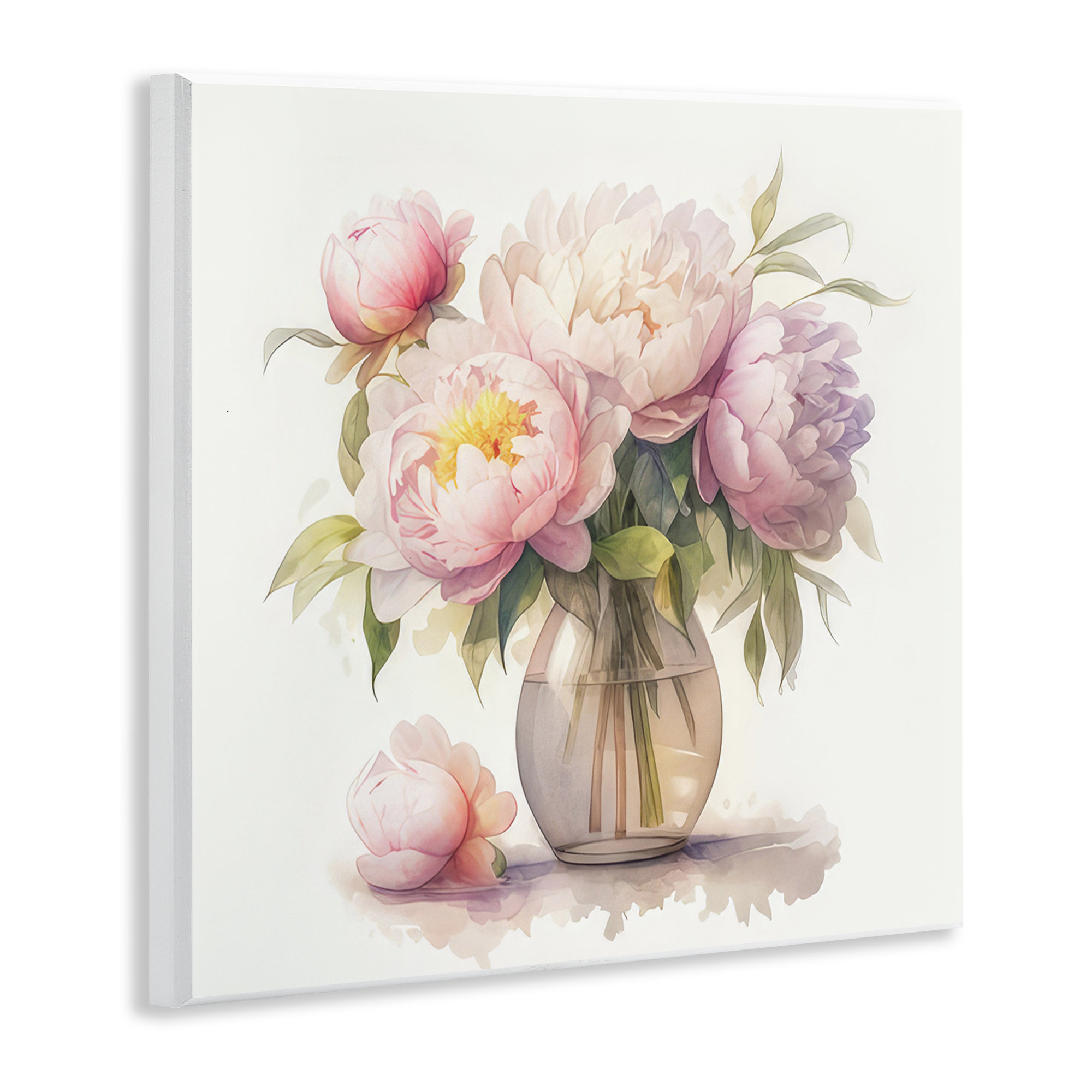 Ebern Designs Blush Peonies Vase Wall Plaque Art by LSR Design Studio ...