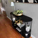 AllModern Sobro Black Metal Narrow Birdcage Style 2 Shelf Console Table ...