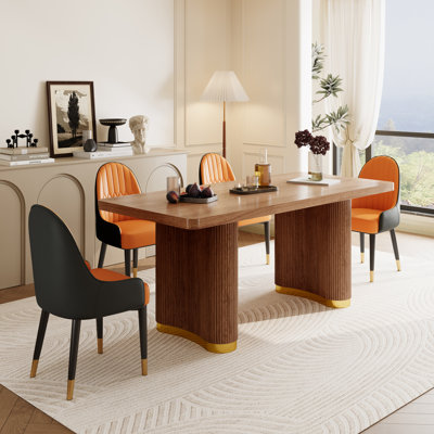 Westco Furniture 70.9'' Kitchen Modern Rectangular Dining Table Mdf Top ...