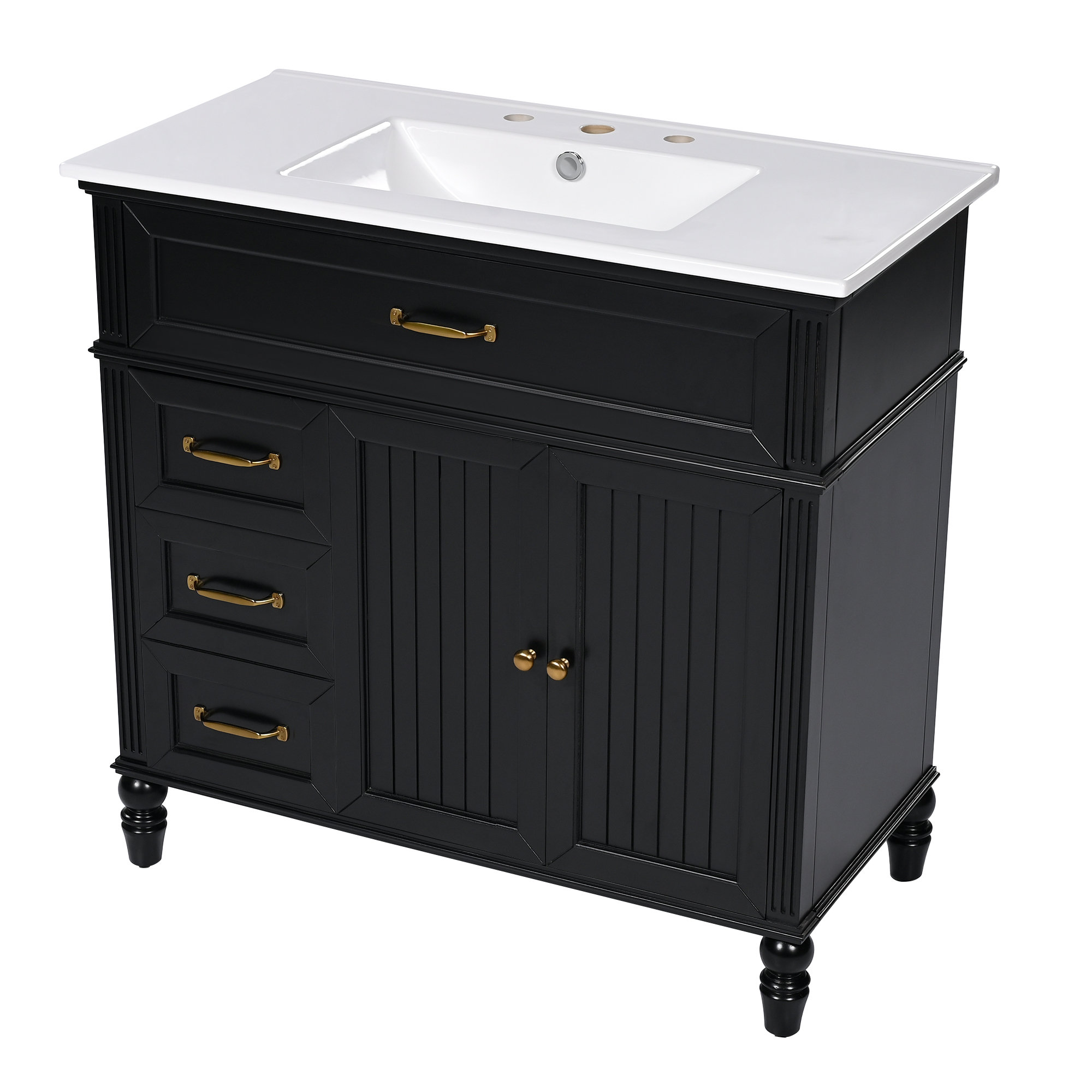 Winston Porter 36"Freestanding Bathroom Vanity With Ceramic Sink ...