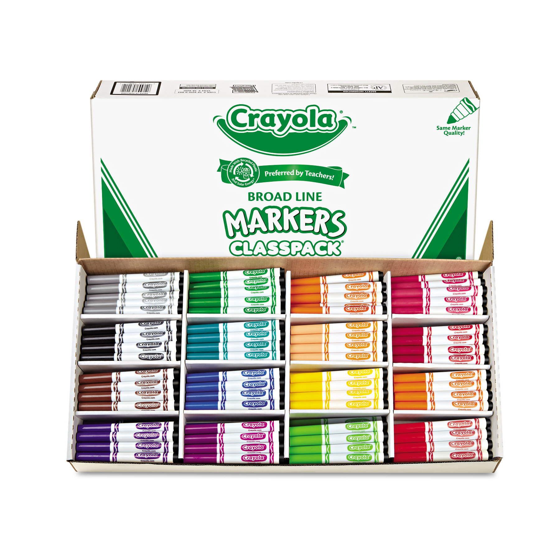 Crayola LLC Non-Washable Classpack Broad Point Markers (16 Assorted ...