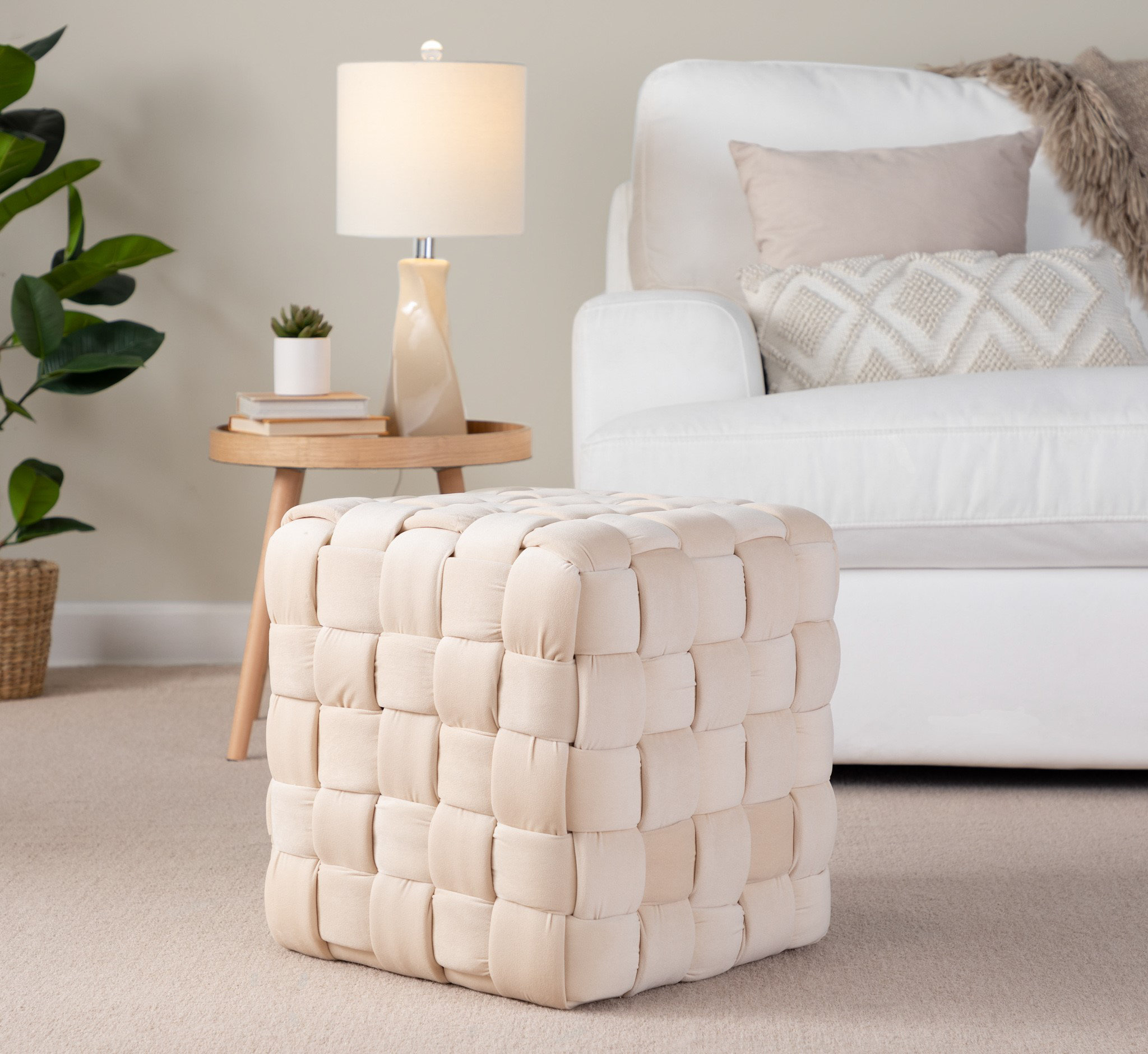 Everly Quinn Velvet Pouf | Wayfair