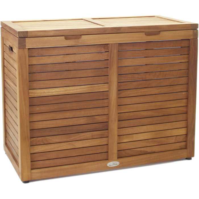 Aqua Teak Spa Wood Laundry Hamper with Handles | Wayfair