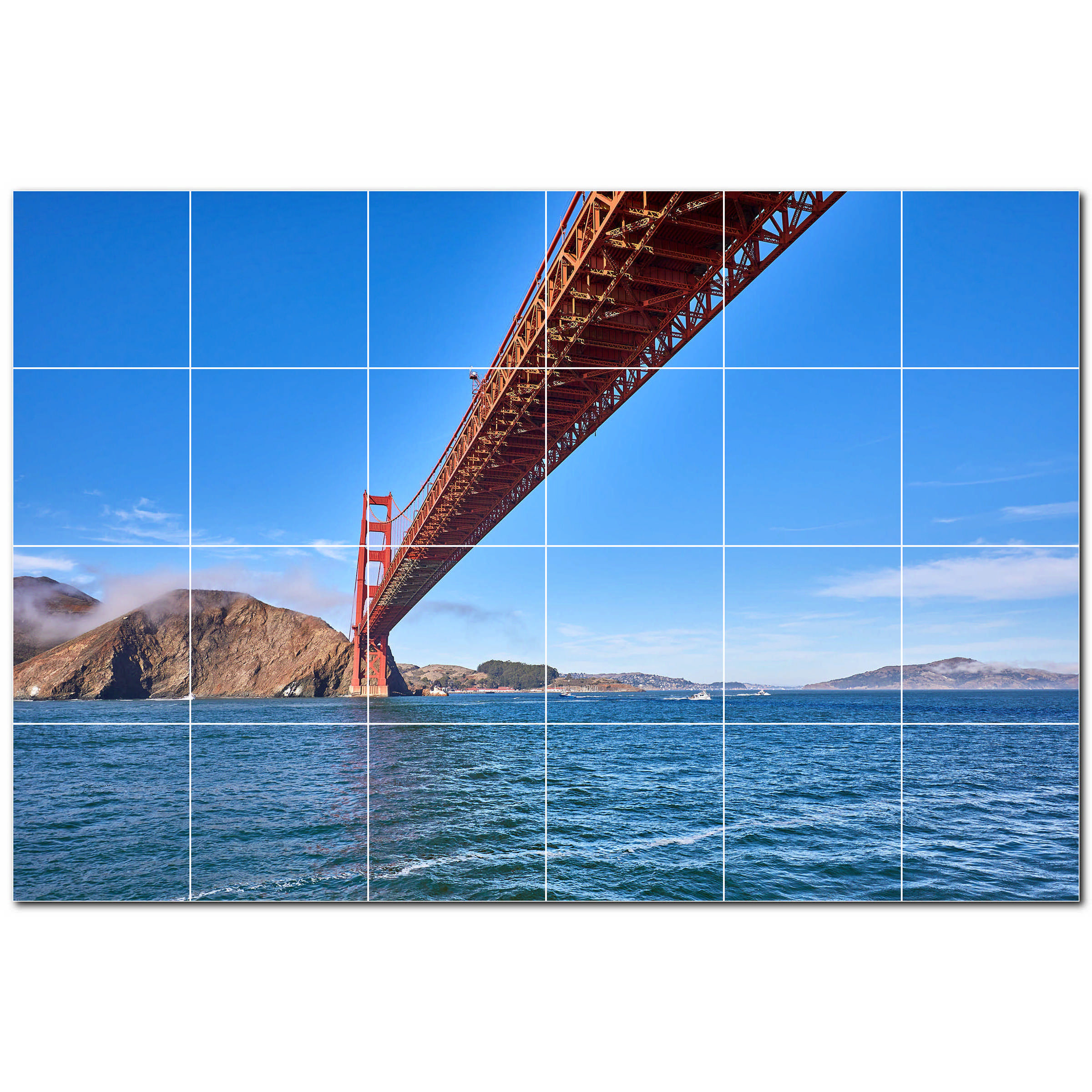Picture-Tiles.com 72" x 48" Ceramic Bridge Photo Decorative Mural Tile ...