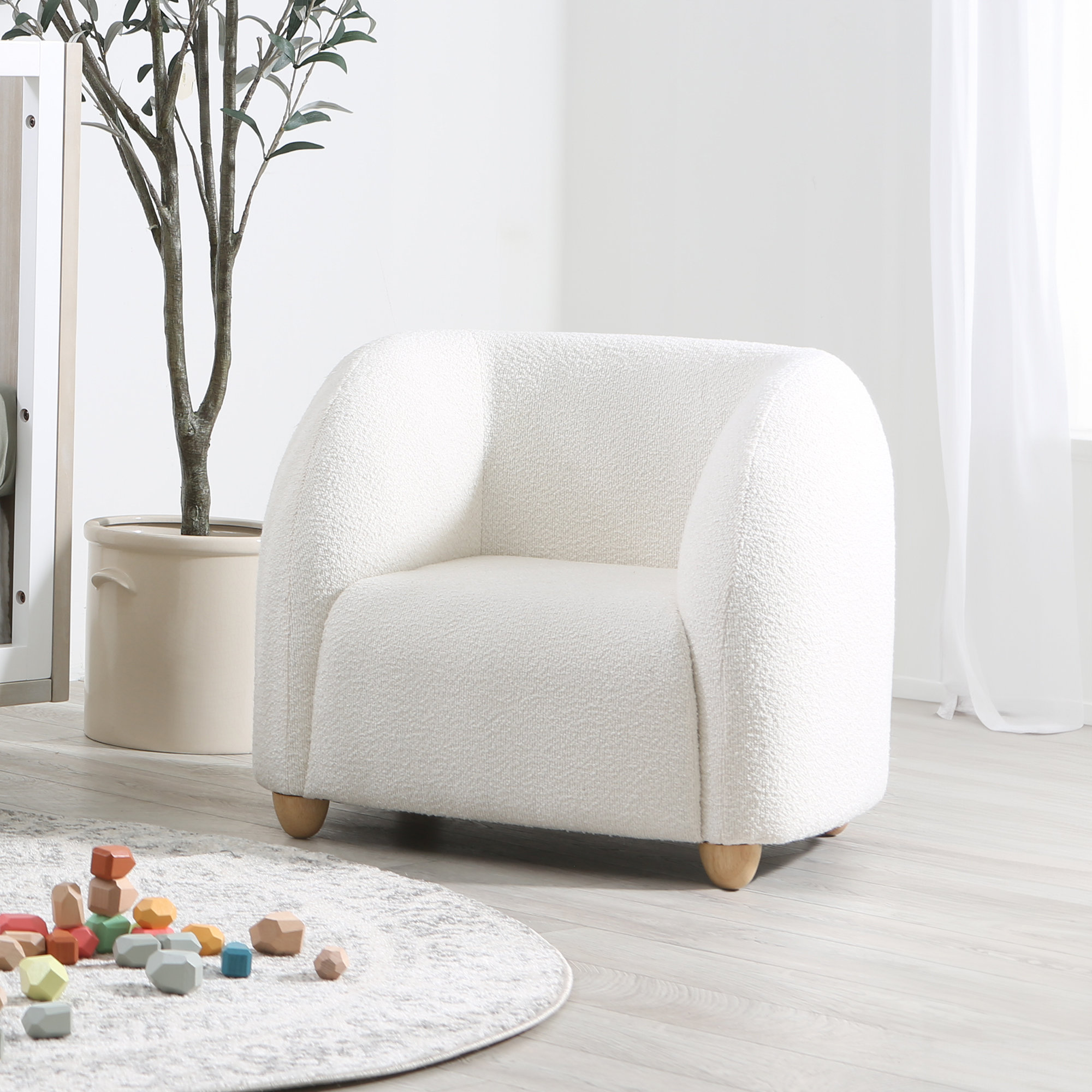 Second Story Home Mochi Modern Kids Club Chair In Boucle - Wayfair Canada