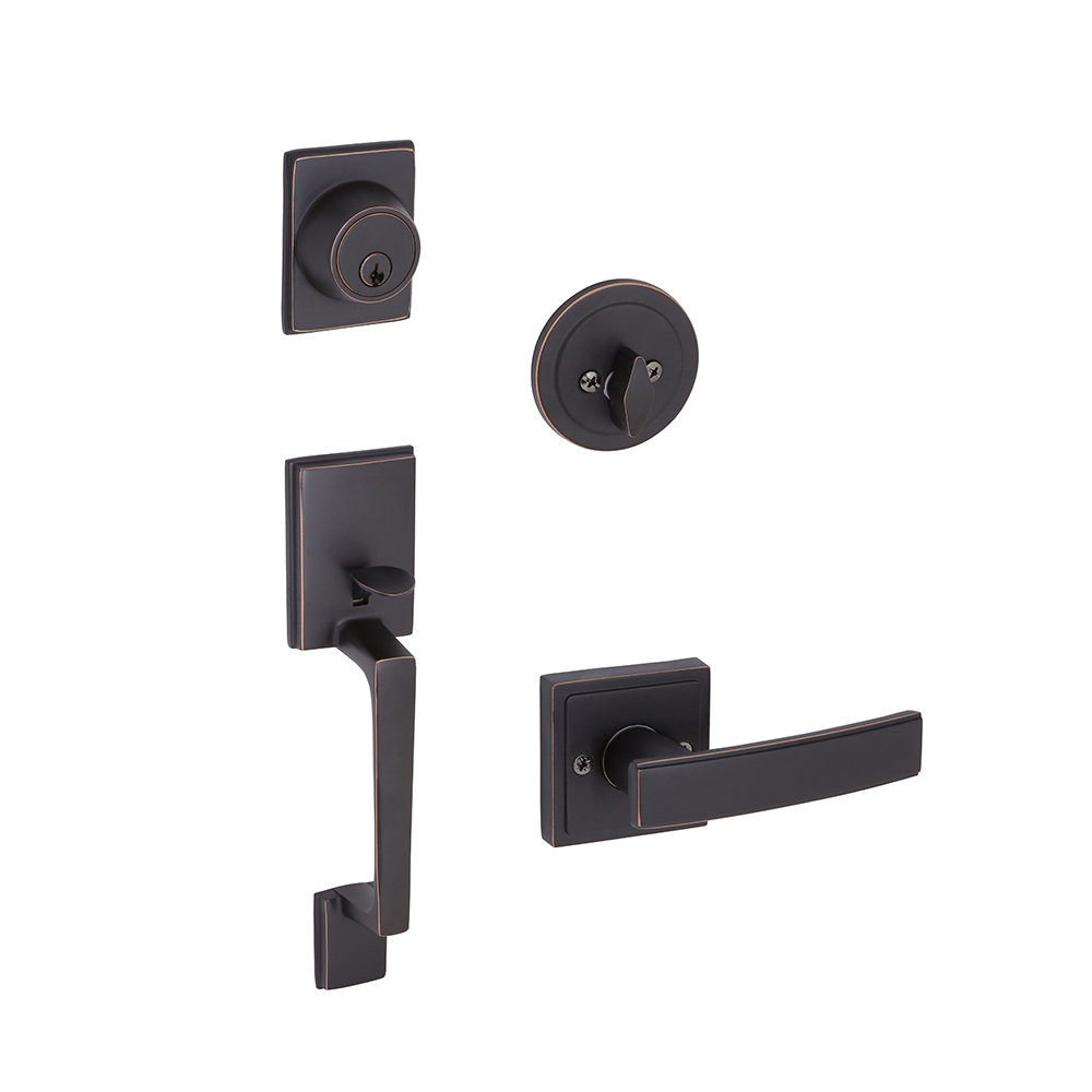 Design House Vista Handleset with Deadbolt and Door Lever and Rosette ...