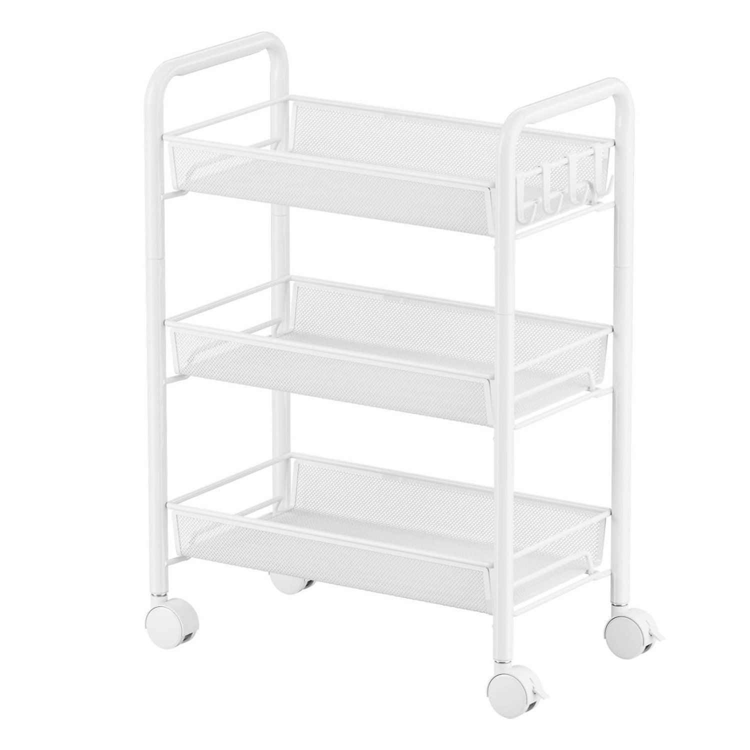 AKLOV 3-Tier Rolling Utility Storage Rack Cart on Wheels | Wayfair
