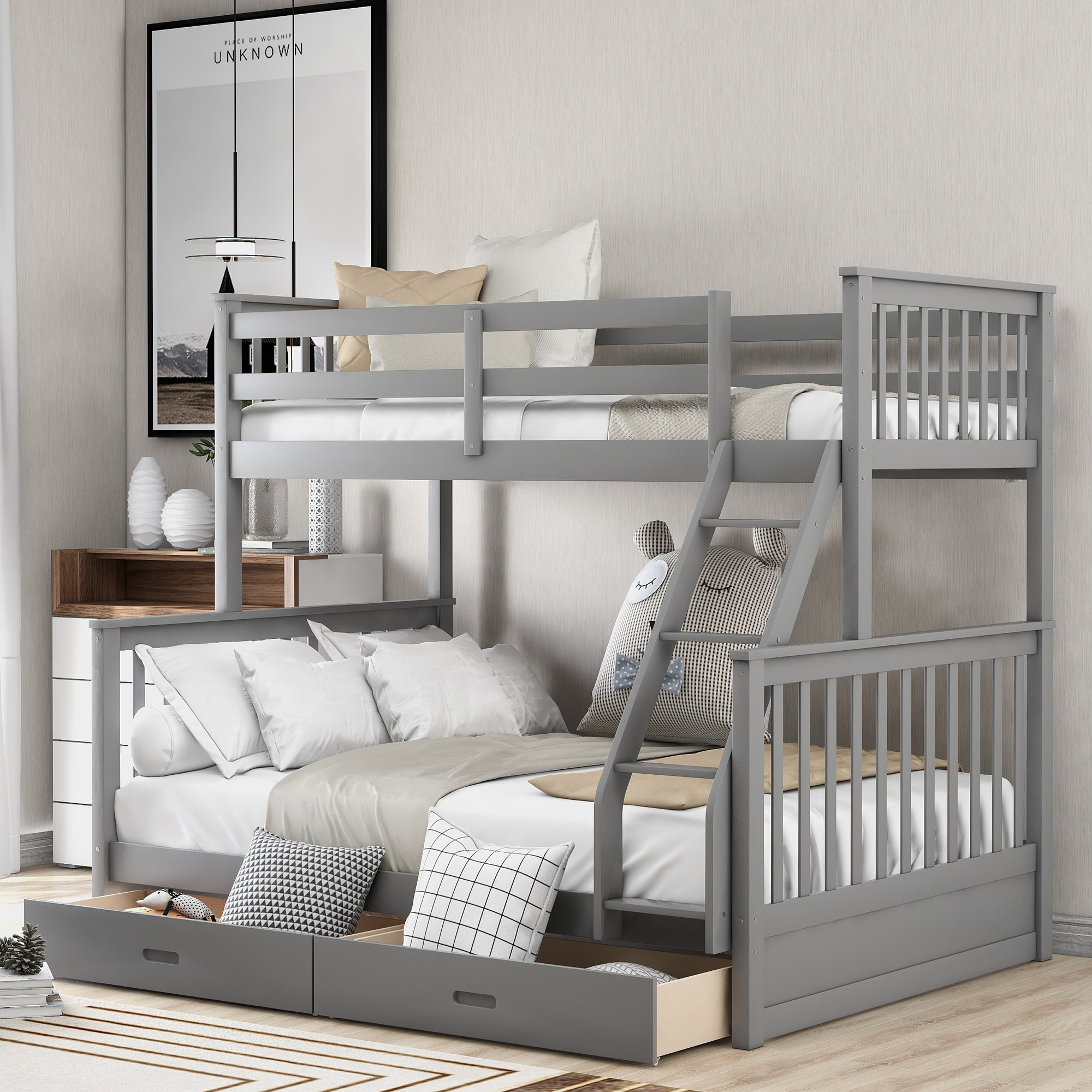 Sand & Stable™ Baby & Kids Pell 2 Drawer Platform Bunk Bed | Wayfair