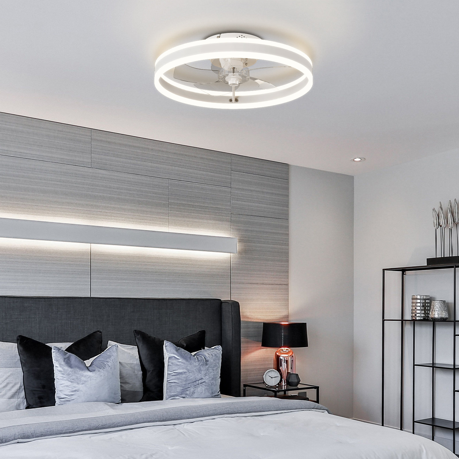 HELYIVLE 19.7 Inch Recessed Ceiling Fan Light with LED Lights & Reviews ...