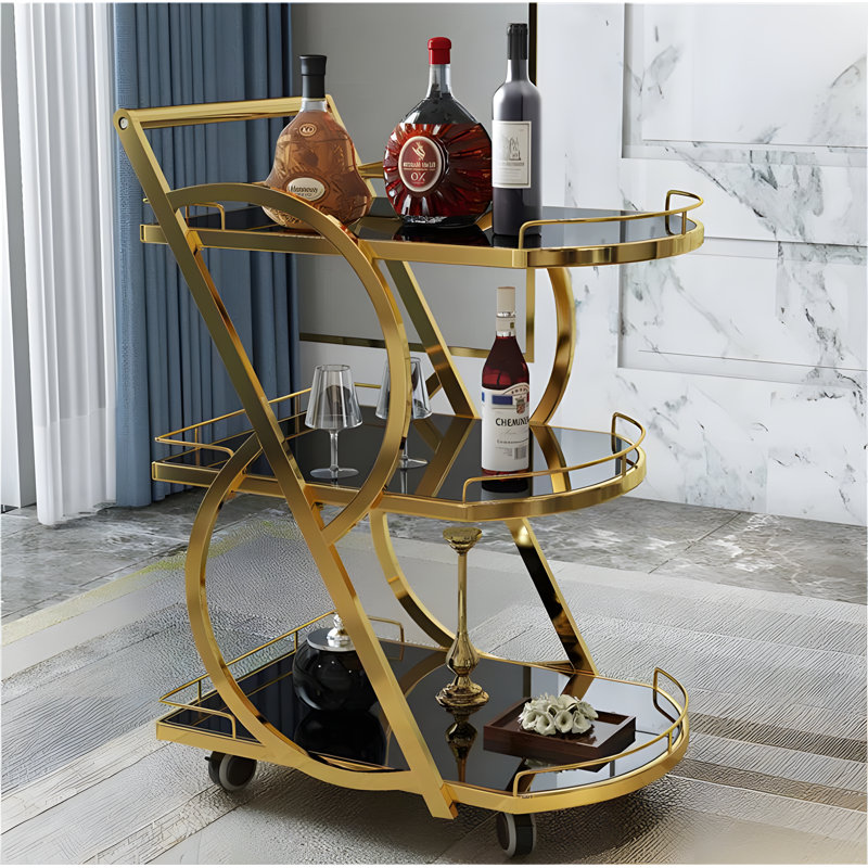 Everly Quinn Alexsey Modern Luxurious Dining Bar Cart Kitchen | Wayfair