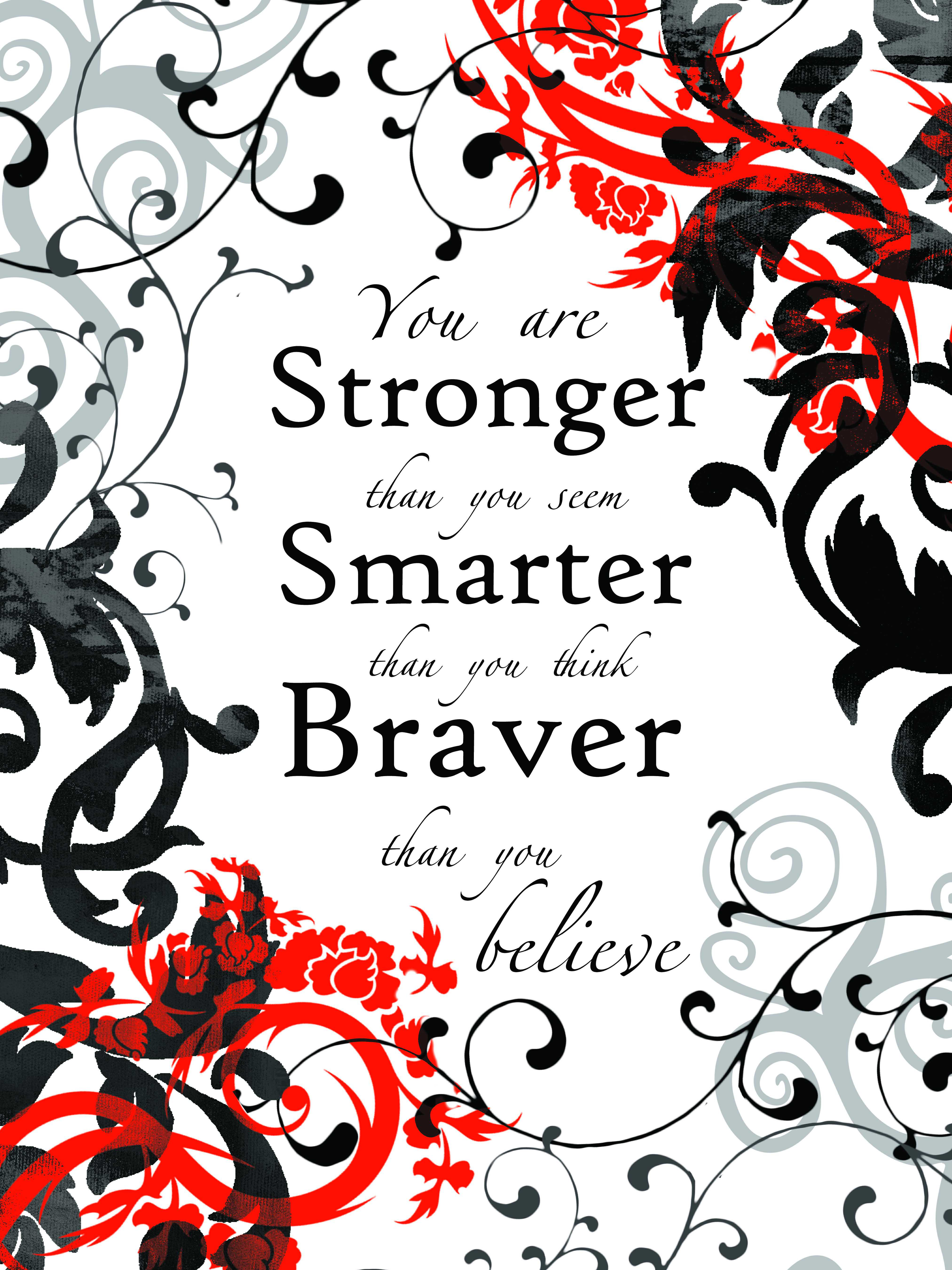 Trinx Stronger Smarter Braver - Wrapped Canvas Print | Wayfair