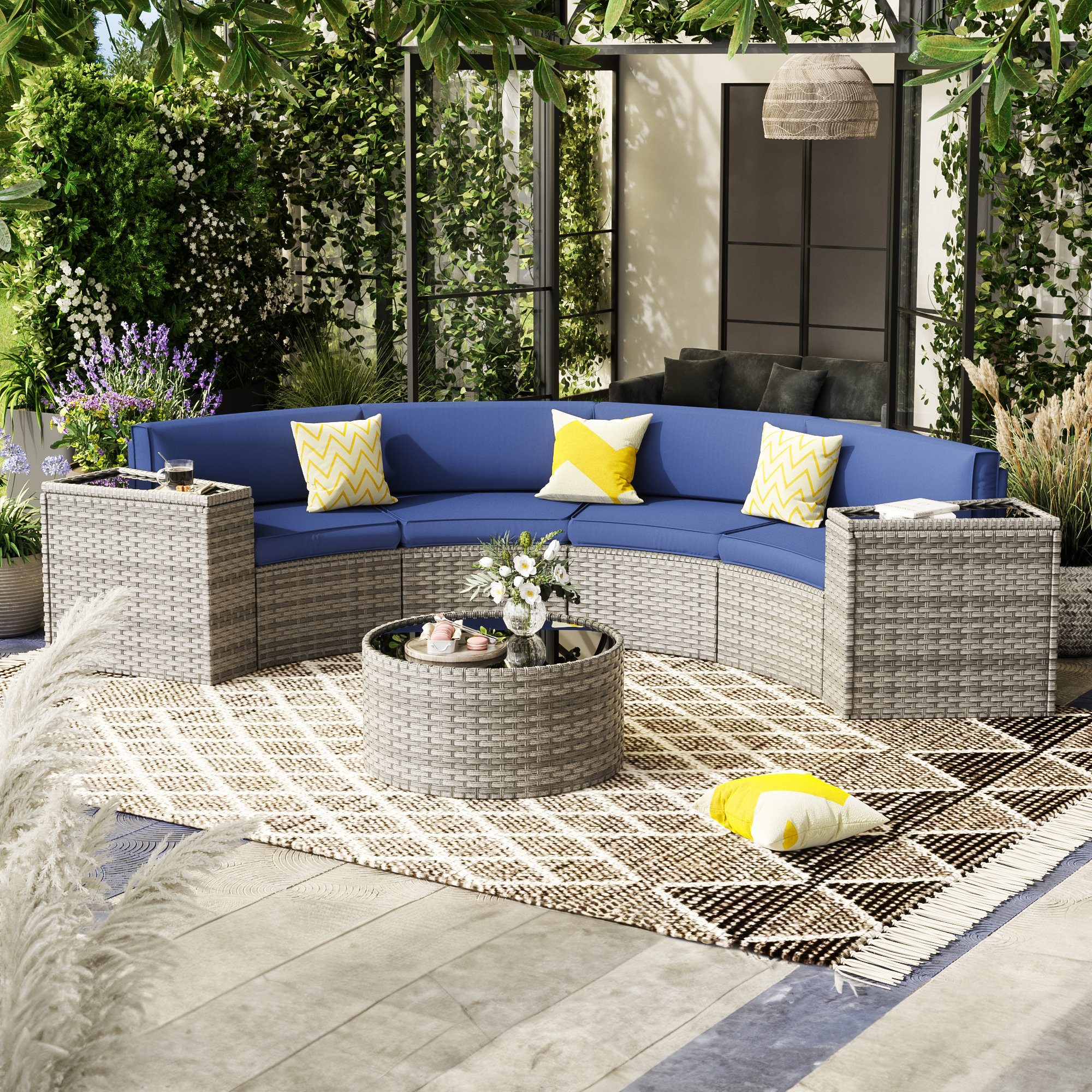 Latitude Run® 7 Piece Rannan Sofa Seating Group With Cusnhions ...