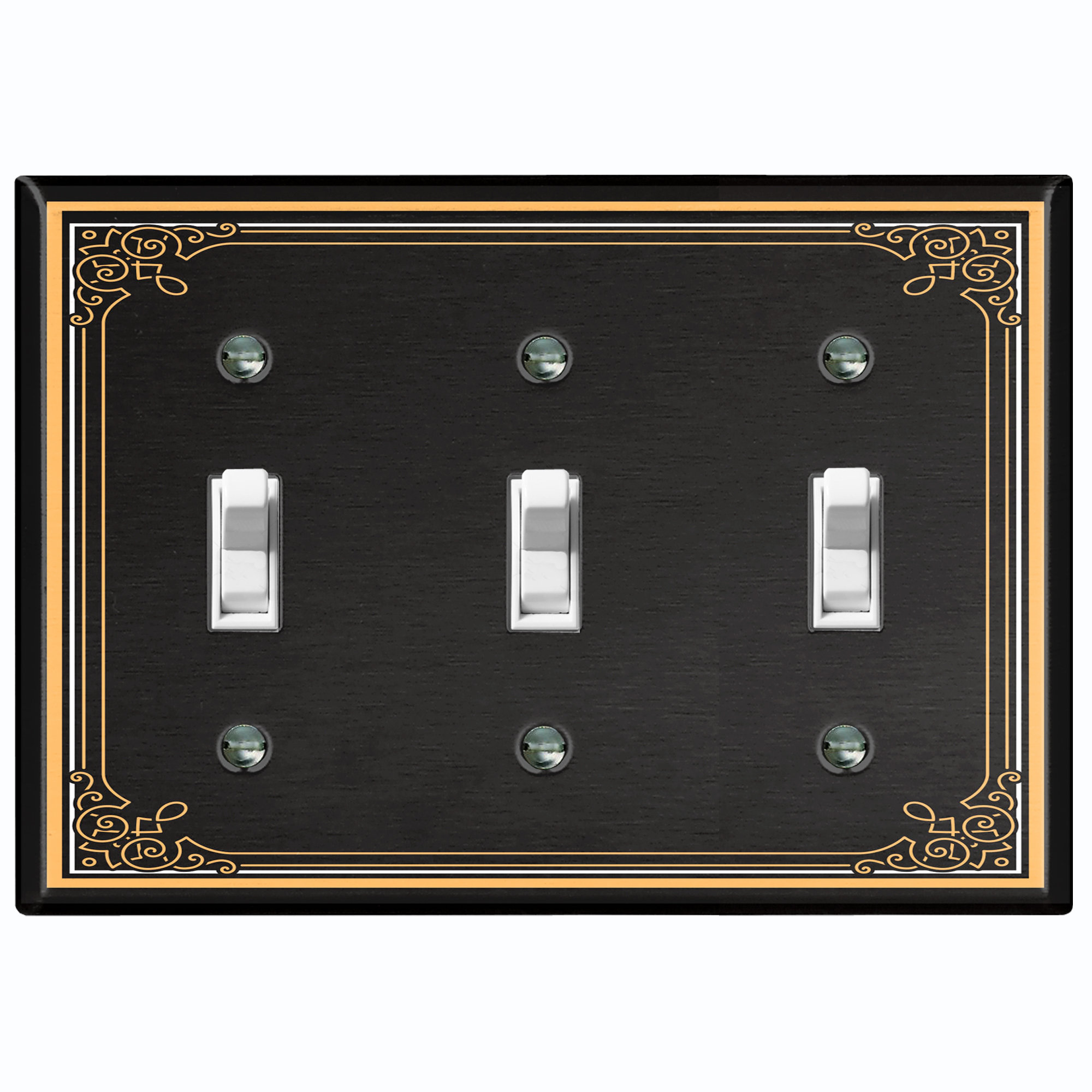 WorldAcc Intricate 3-Gang Toggle Light Switch Wall Plate | Wayfair