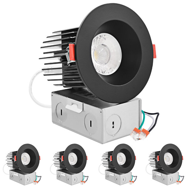 Luxrite 3 Inch LED Recessed Lights J-Box CRI 90, 5CCT 1000LM 15W ...