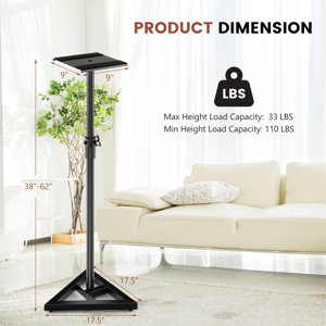 Wrought Studio™ Adjustable Height Speaker Stand & Reviews | Wayfair