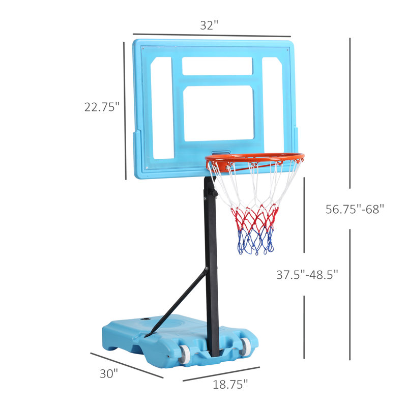 Soozier Height Adjustable 68" Steel Outdoor Basketball Hoop & Reviews ...