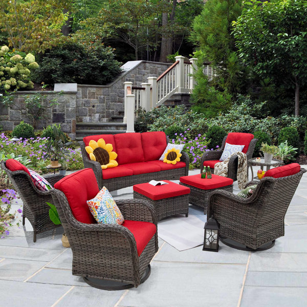 Red Barrel Studio® Natalie 7 - Person Outdoor Seating Group with ...
