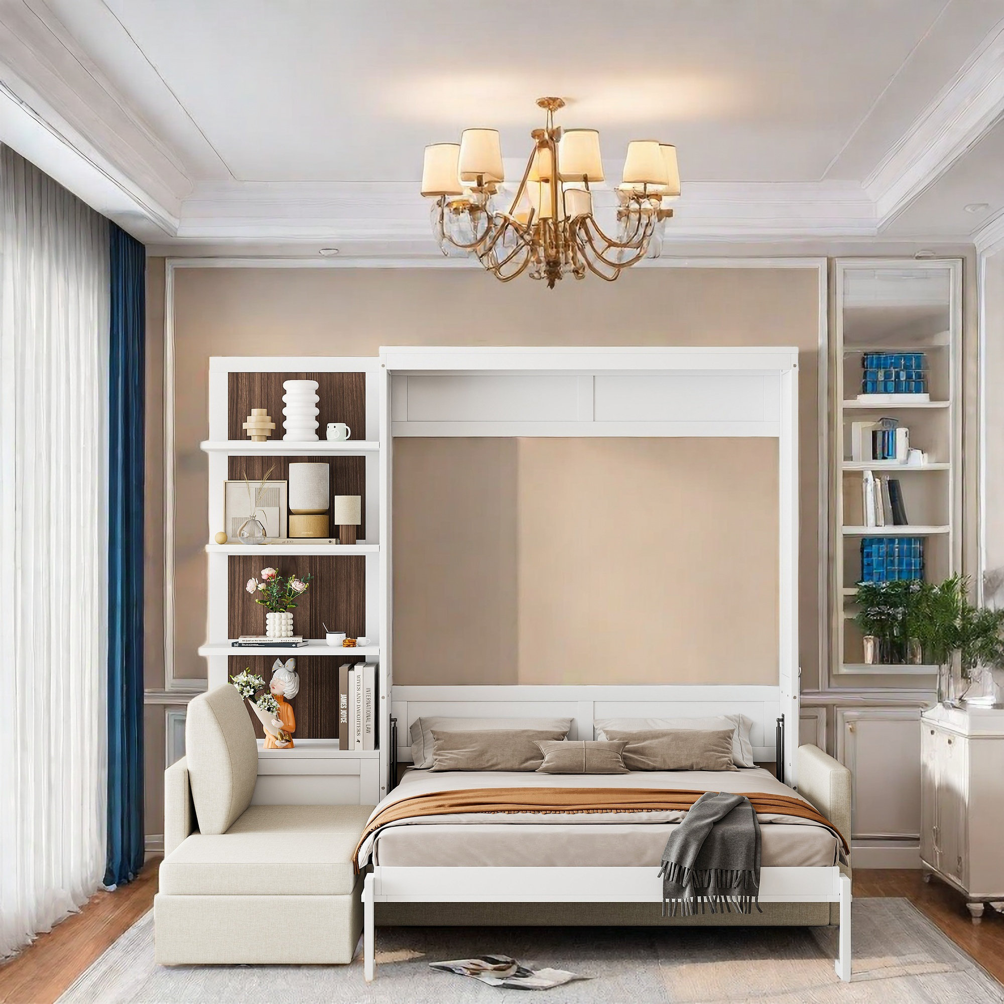 Livaca Multifunctional Murphy Bed With Sofa, Space-Saving Hideaway Bed ...