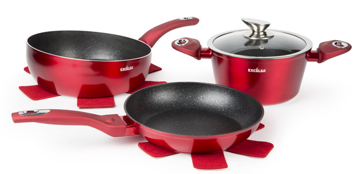 Excelsa Phoenix 3 Piece Aluminium Non Stick Cookware Set | Wayfair.co.uk