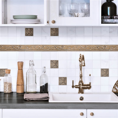 Nichetiles MidWest Star 2'' x 2'' Hand Painted Resin Decorative Accent ...