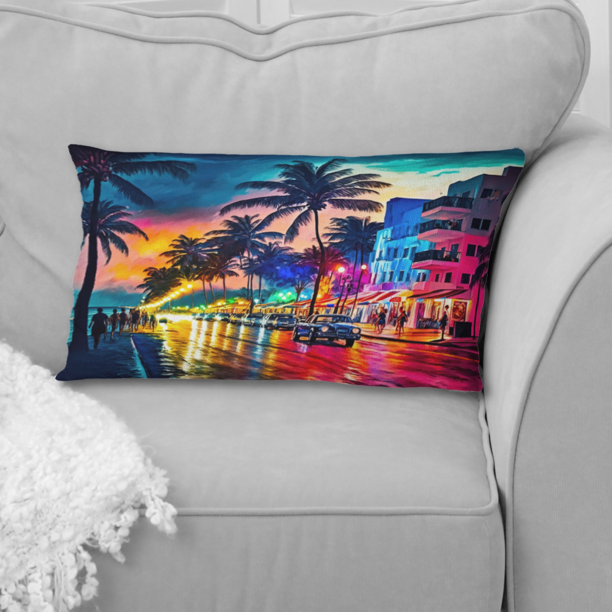 Design Art Miami Beach Holidays 3 Architecture - Miami Printed Pillow ...