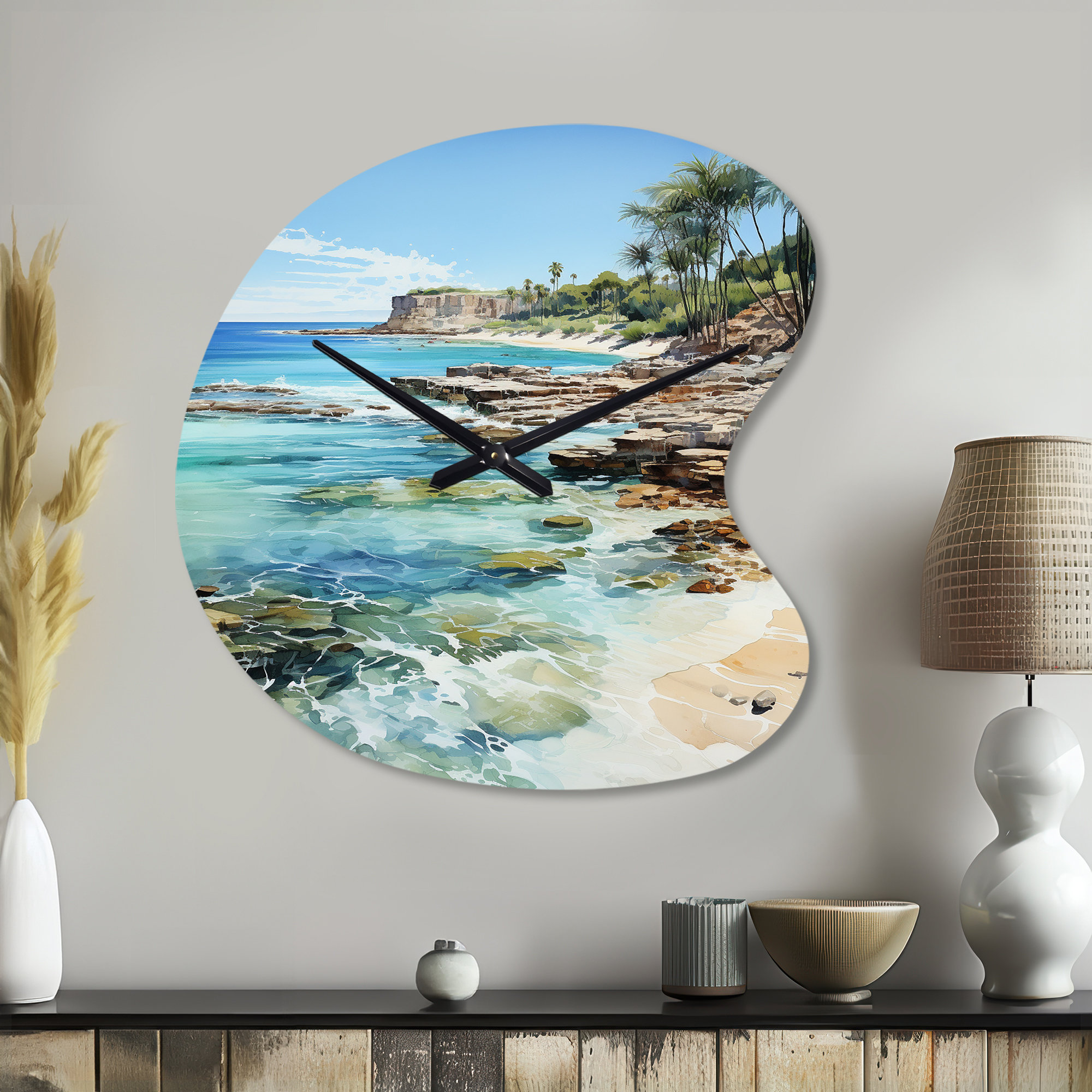 Design Art Beach Photo Tropical Paradise III - Beach Asymmetrical Metal ...