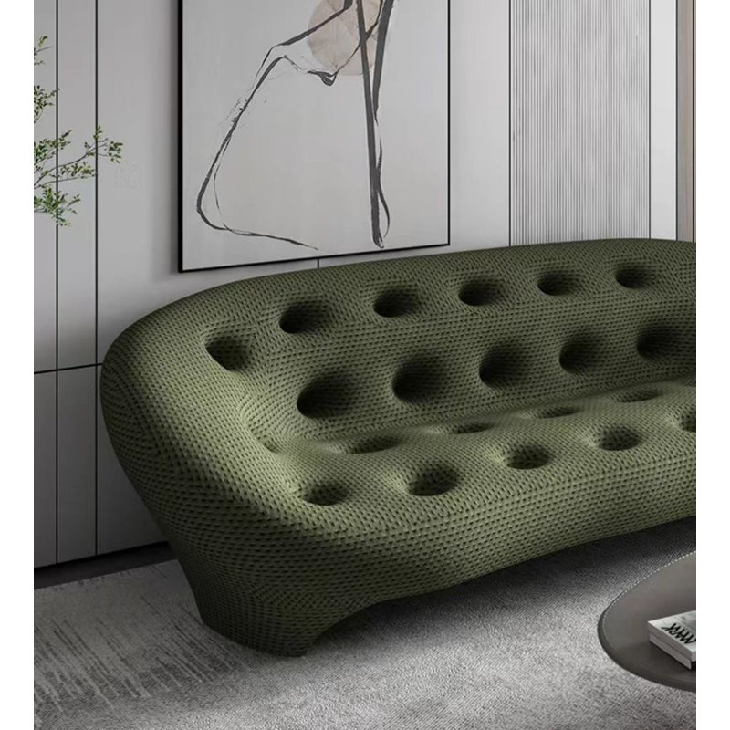 KANGLY Vintage Curved Shell Sofa | Wayfair