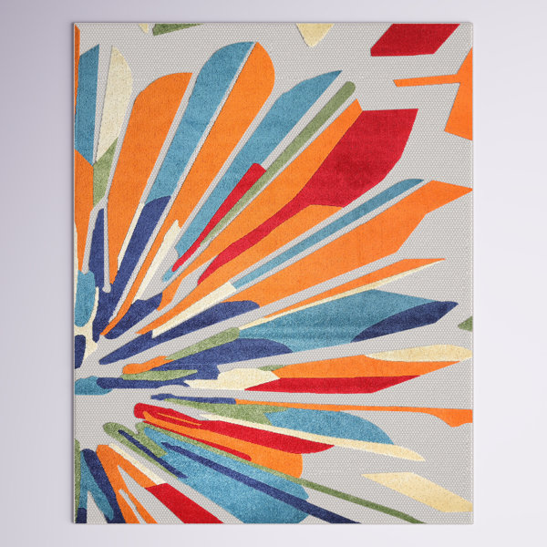 Wrought Studio Modern Geometric Abstract Indoor Outdoor Runner or Area ...