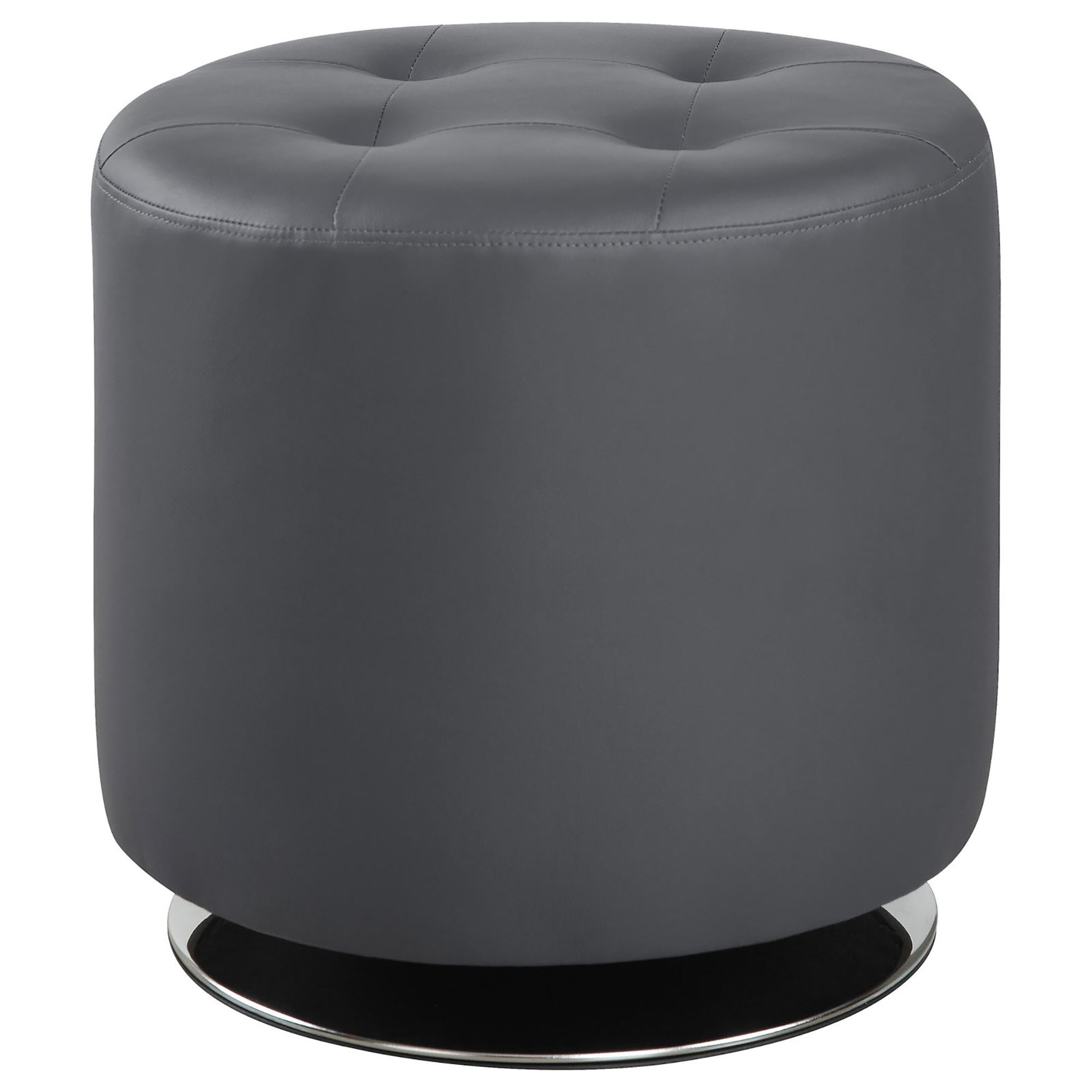 Dakota Fields Grey Round Ottoman | Wayfair