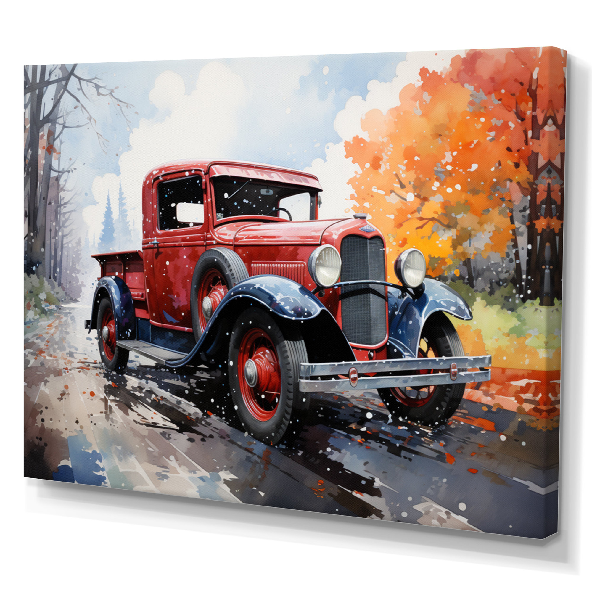 Red Barrel Studio® Red Pickup Truck Road Legends I | Wayfair