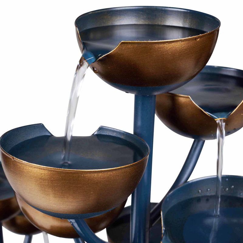 Hi-Line Gift Ltd. Multi Level Zinc Metal Tri-Stacked Cups Fountain ...