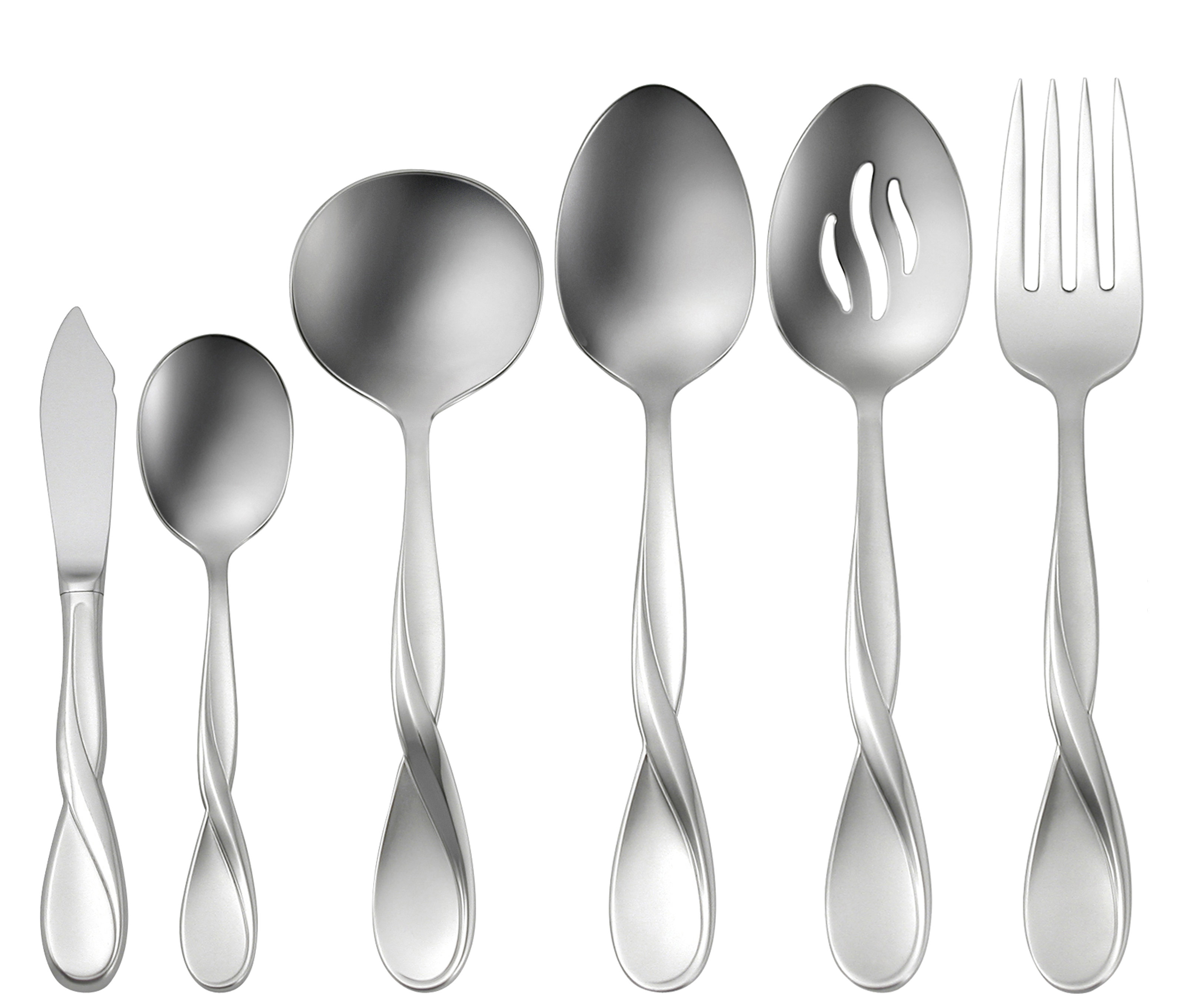 Oneida Satin Aquarius 6 Piece Flatware Serving Set, 18/10 Stainless ...