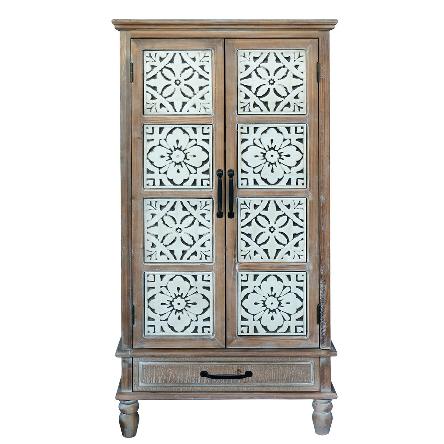 One Allium Way 55.12" Wooden Storage Cabinet With Two Doors And One ...