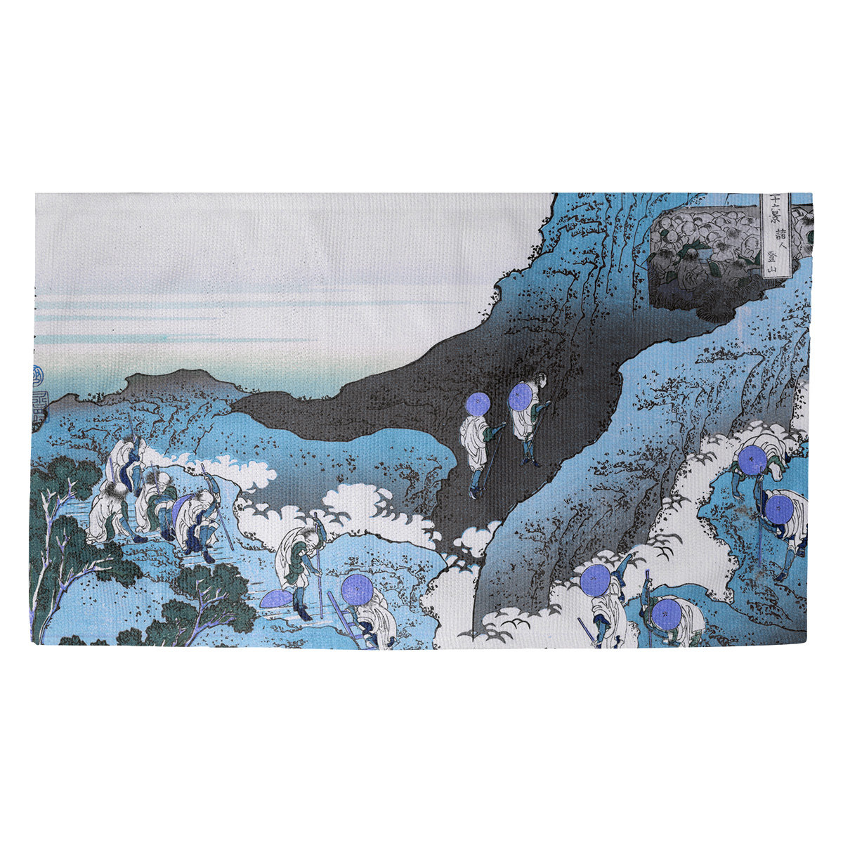 World Menagerie Climbing on Mt. Fuji Blue Area Rug | Wayfair
