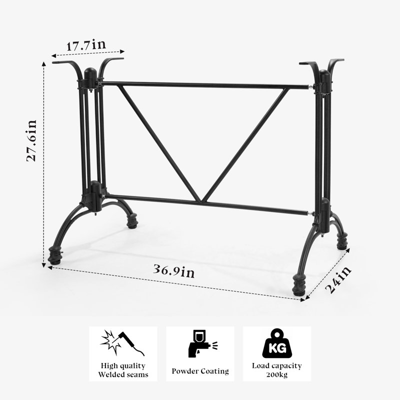 Rebrilliant H27.6 Cast Aluminum Table Base With 4 Stable Feet ...