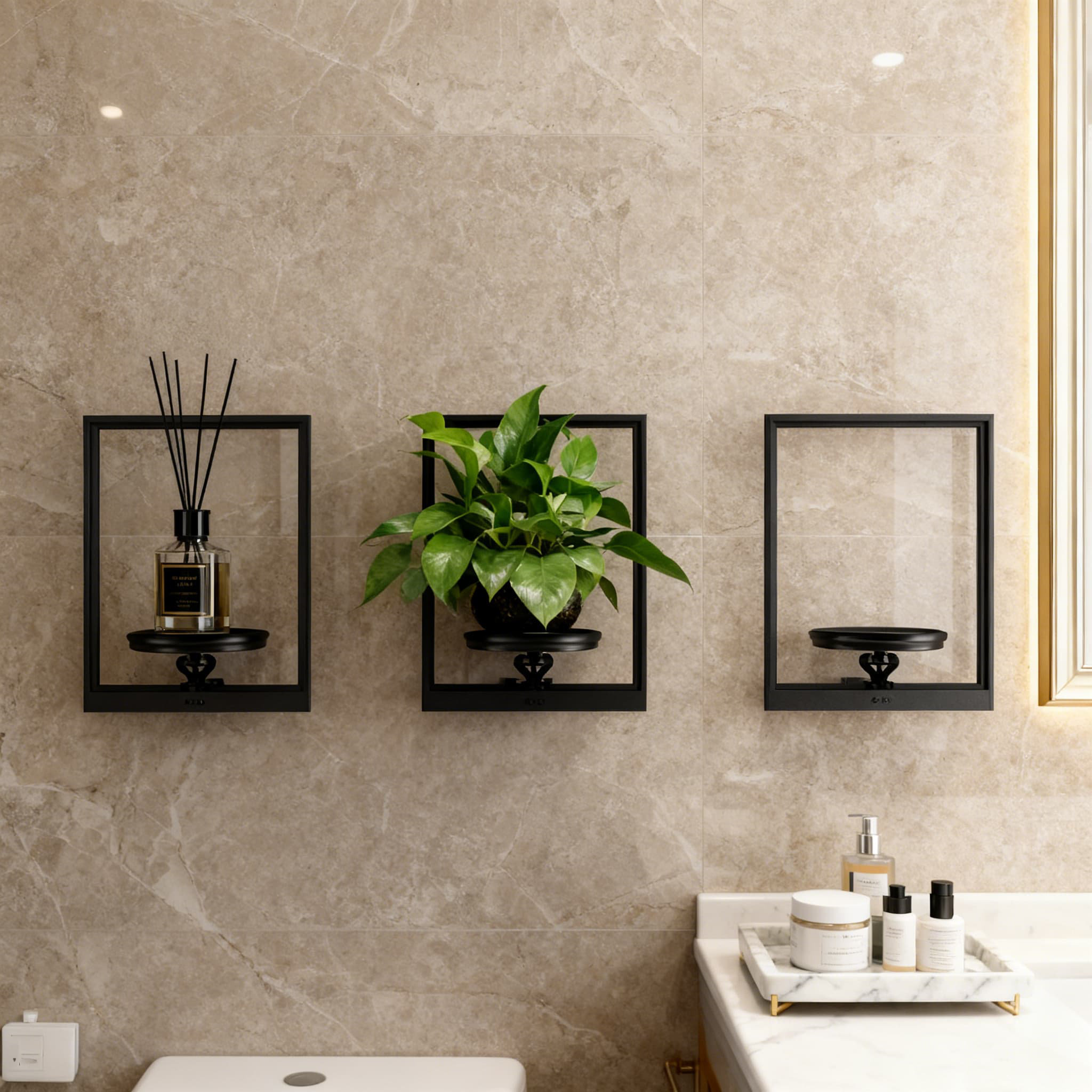 Ebern Designs 3D Floating Wall Planter Shelf For Indoor Plants, Modern ...
