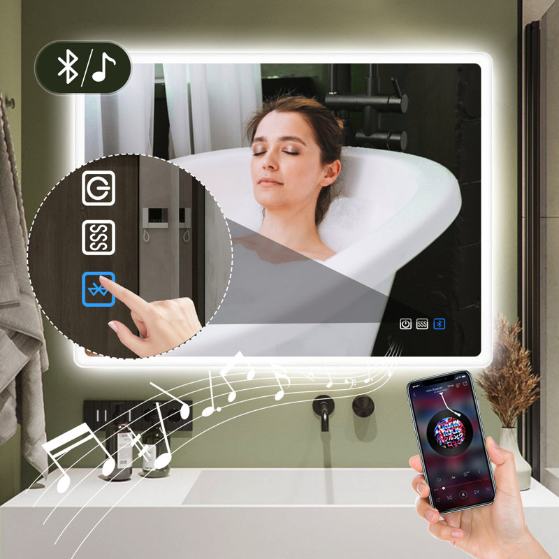 Orren Ellis Brighten Your Bathroom with our LED Bluetooth Mirror | Wayfair