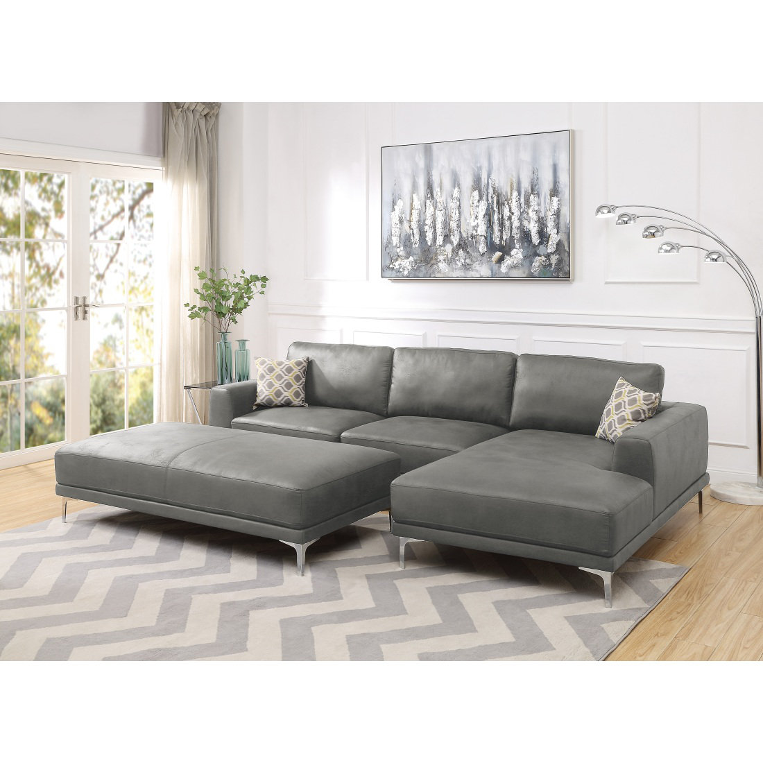 Mercer41 Modern Sofa Left Facing Sofa, Right Facing Chaise Sectional ...