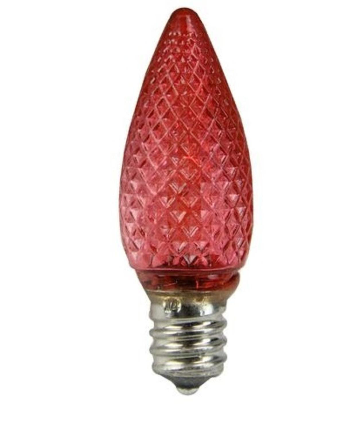 Northlight Seasonal Pack of 25 Faceted LED Red C9 Christmas Replacement ...
