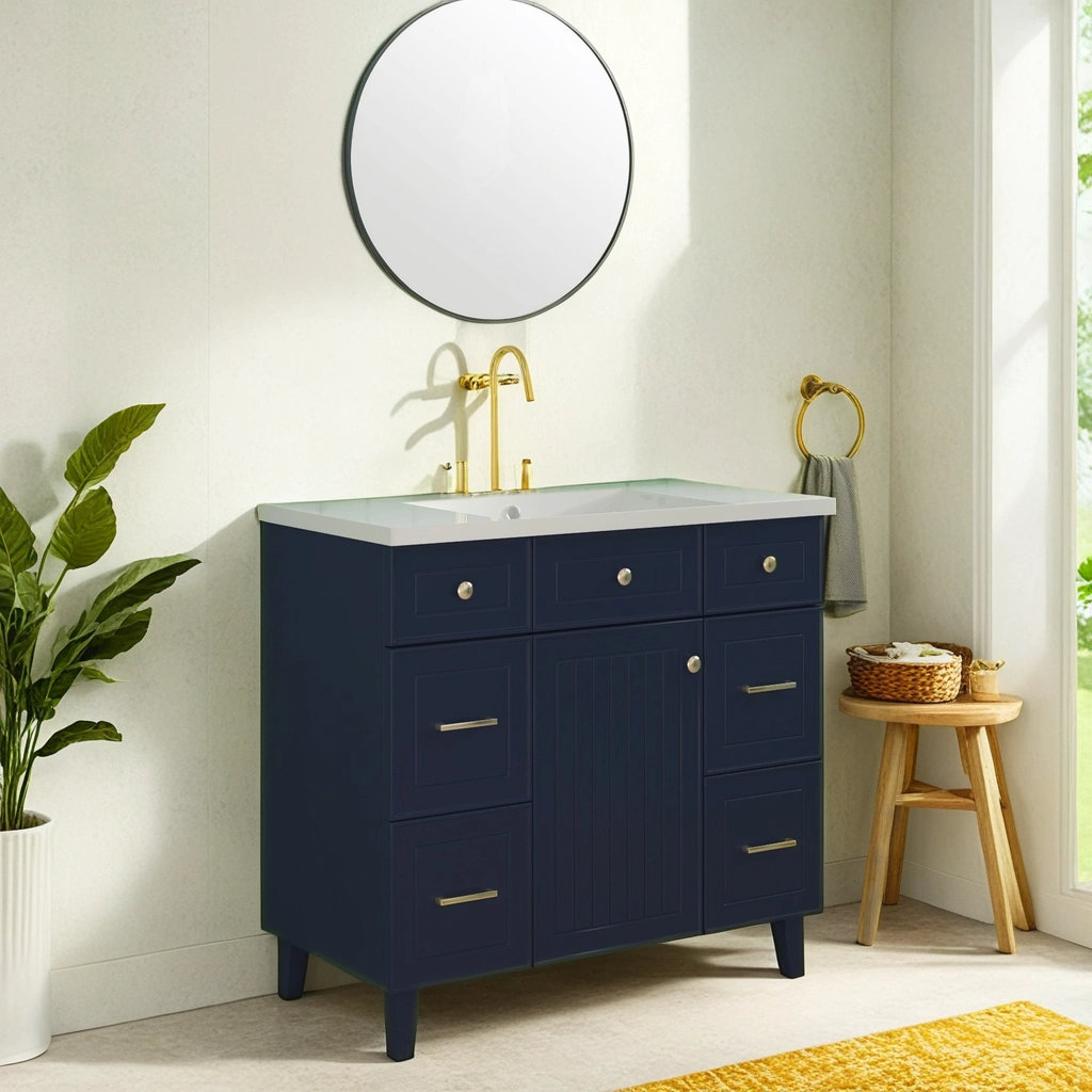 Winston Porter Rindy 36 Single Bathroom Vanity With Ceramic Top