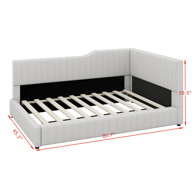 Mercer41 Upholstered Corner Daybed, Modern L-Shaped Daybed With Tufted ...