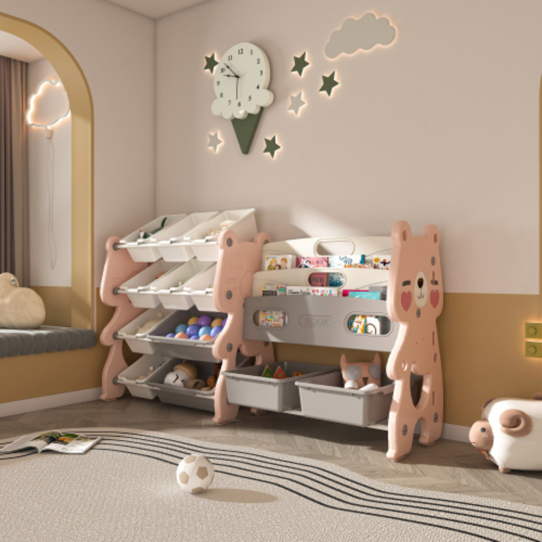 Zoomie Kids Toy storage rack, toy storage rack with two shelves, toy ...