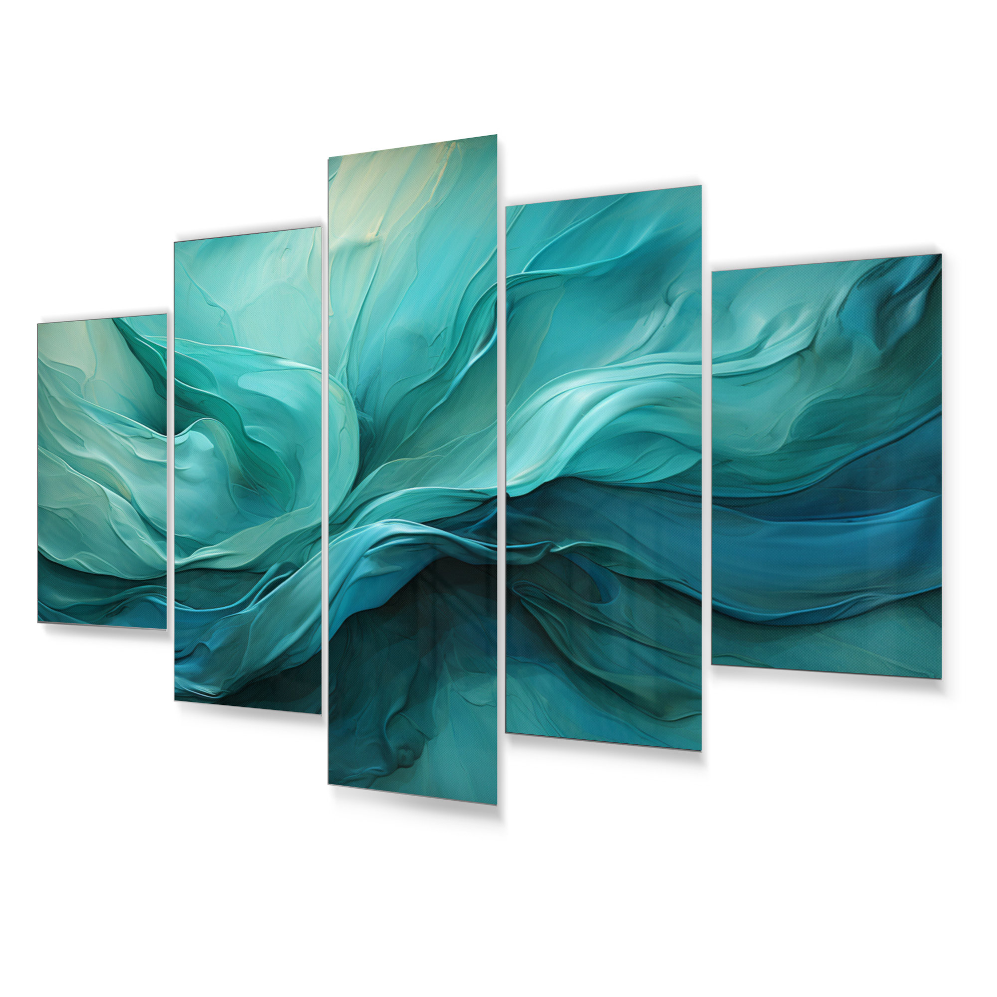 Ivy Bronx Turquoise Tranquility V - Abstract Landscape Metal Wall Art ...
