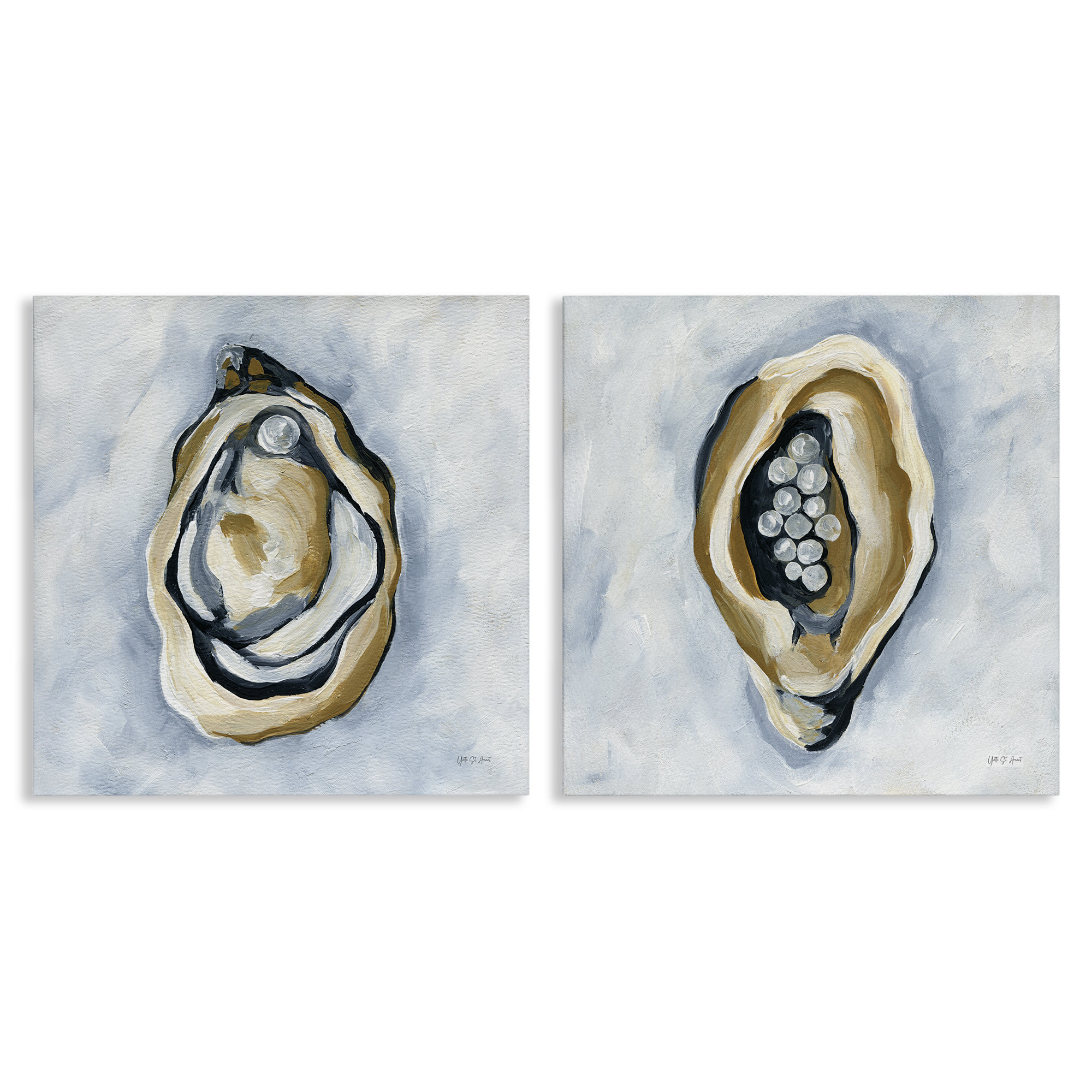 Rosecliff Heights Oyster with Pearls 2 PC Canvas Wall Art Set by Yvette ...