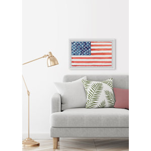 Marmont Hill Flag Of America Framed On Paper Painting | Wayfair