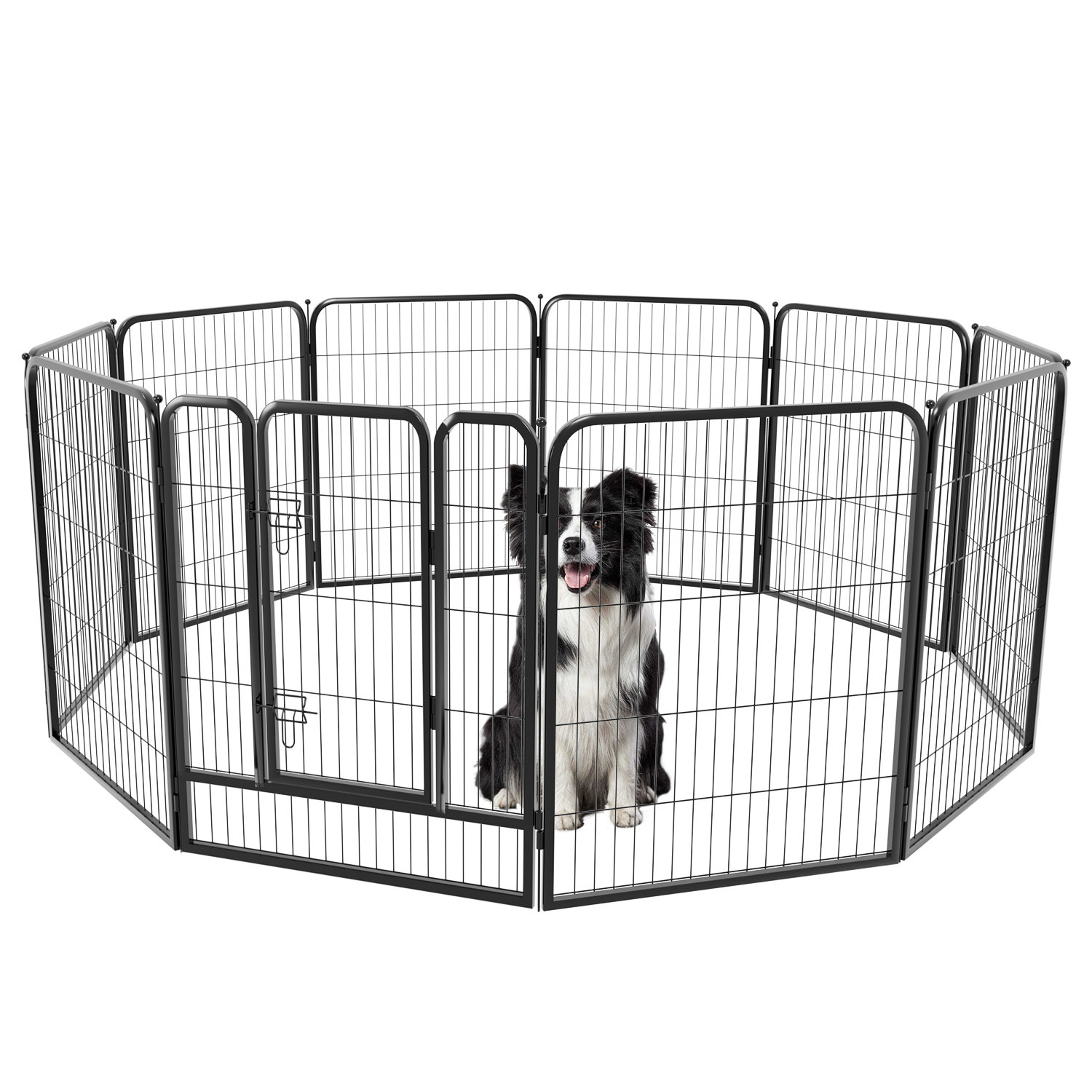 Homy Grigio Heavy Duty Adjustable Metal Dog Pen Playpen Portable ...