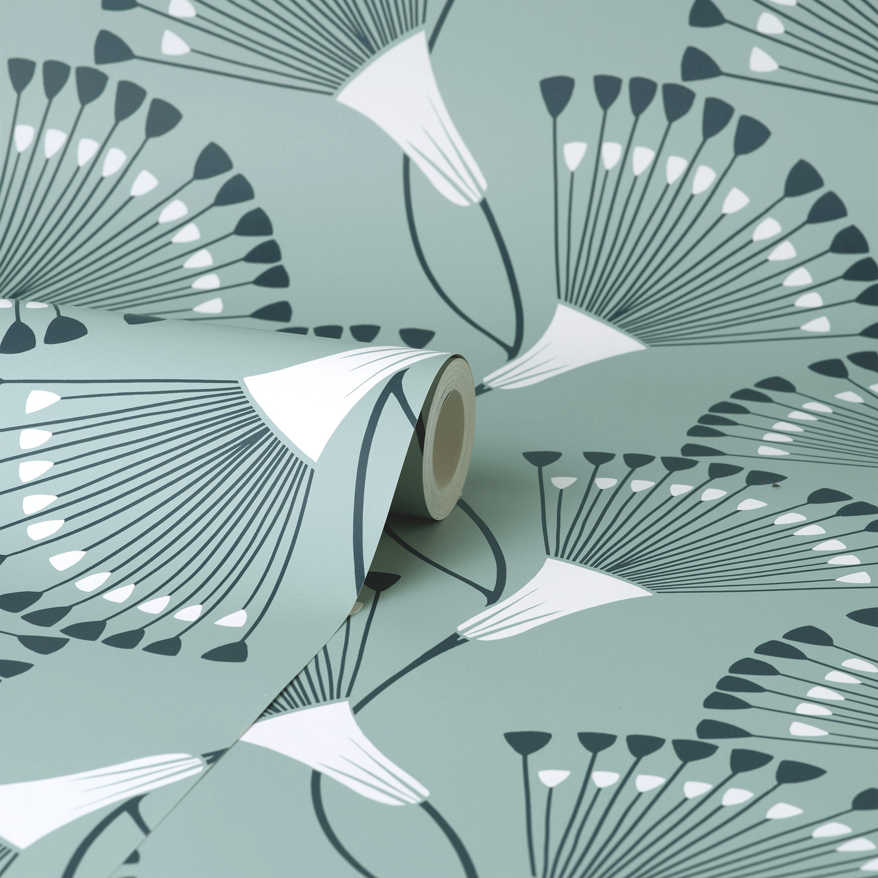Ivy Bronx Wilder Light Blue Fanning Flower Wallpaper | Wayfair