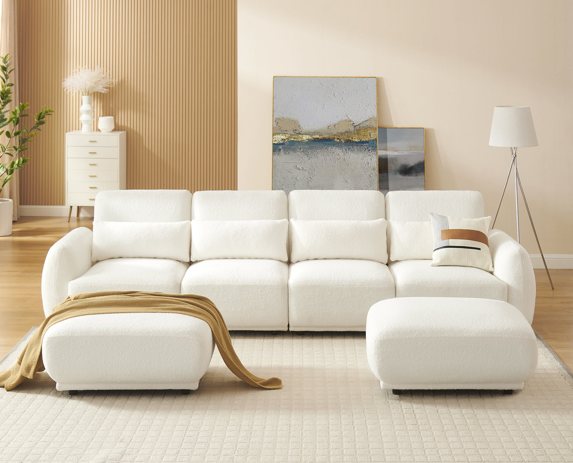 Latitude Run® Modular Sectional Sofa, Comfy Cloud Couch Convertible U ...